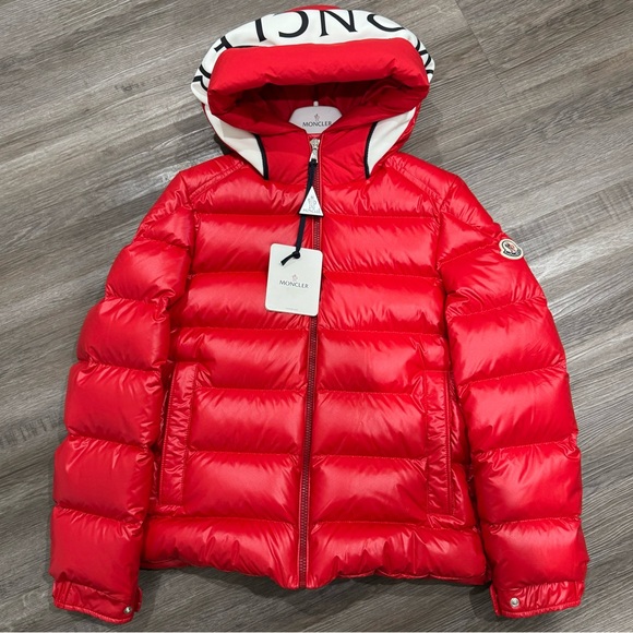 Moncler | Jackets & Coats | Moncler Cardere Giubbotto Down Red Logo ...